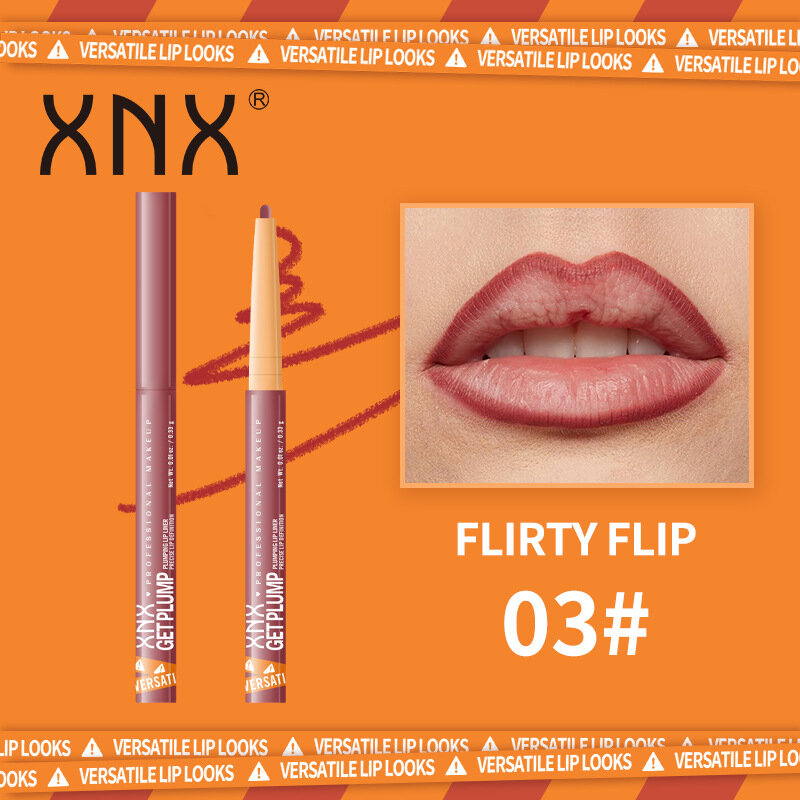 Карандаш для губ XNX Plumping Lip Liner, поворотный, 12 оттенков, увлажняющий, стойкий, не стирается, чёткий контур губ, 3,5 г