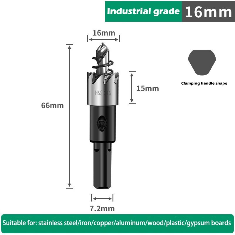 Корончатое сверло 16 мм, Industrial grade, 1 шт