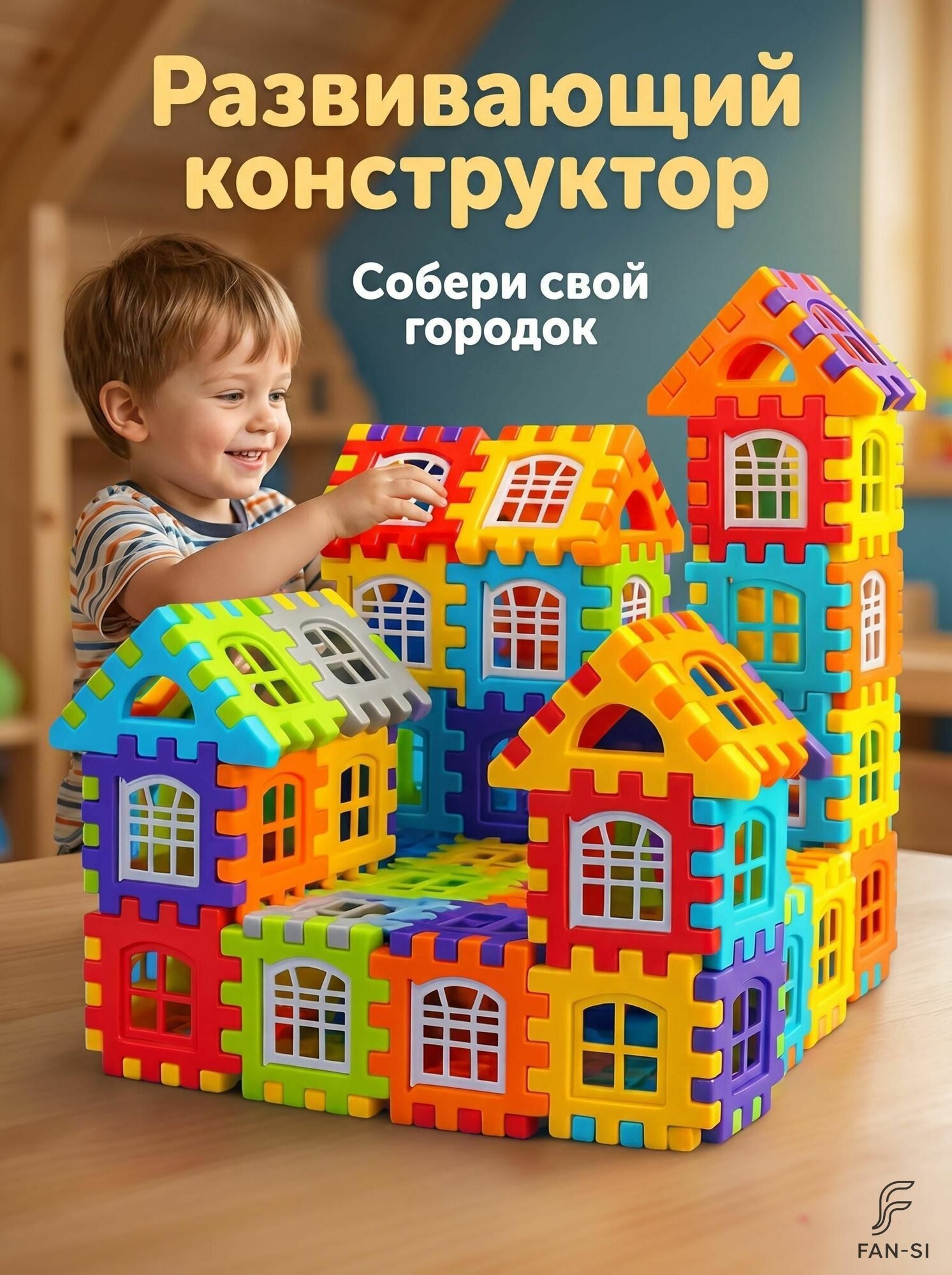 Детский развивающий 3д конструктор для мальчика и девочки 70 деталей