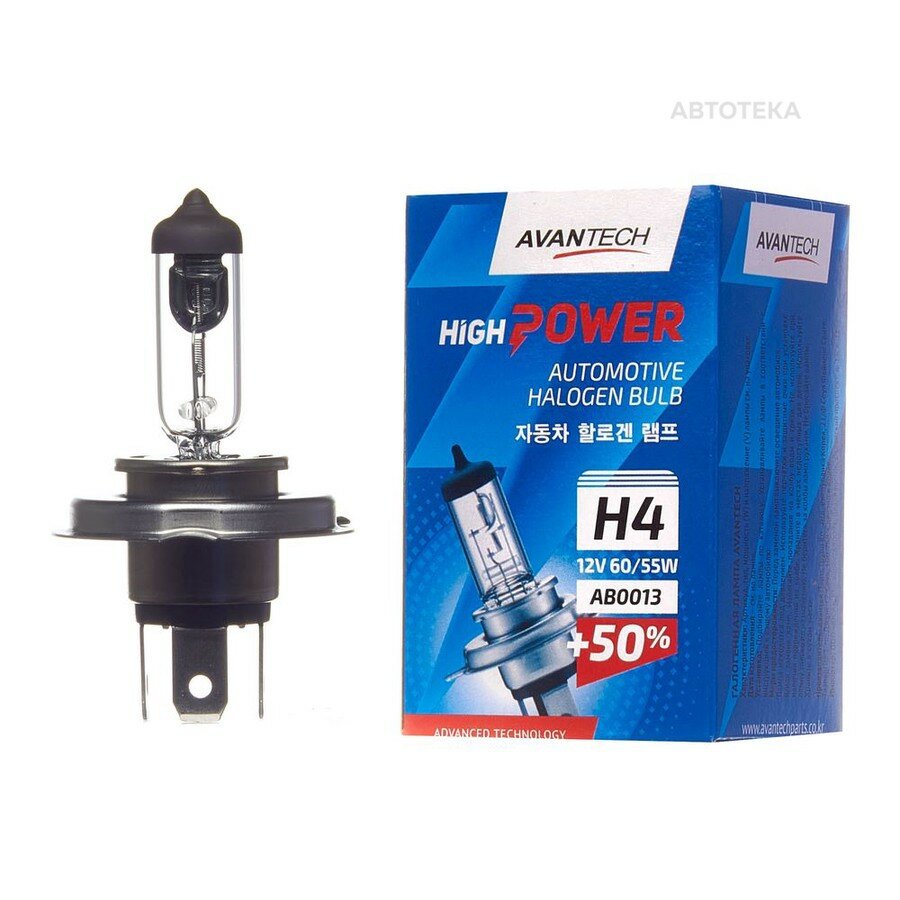 Лампа головного света Avantech H4 (HB2) 12V 60/55W AVANTECH AB0013