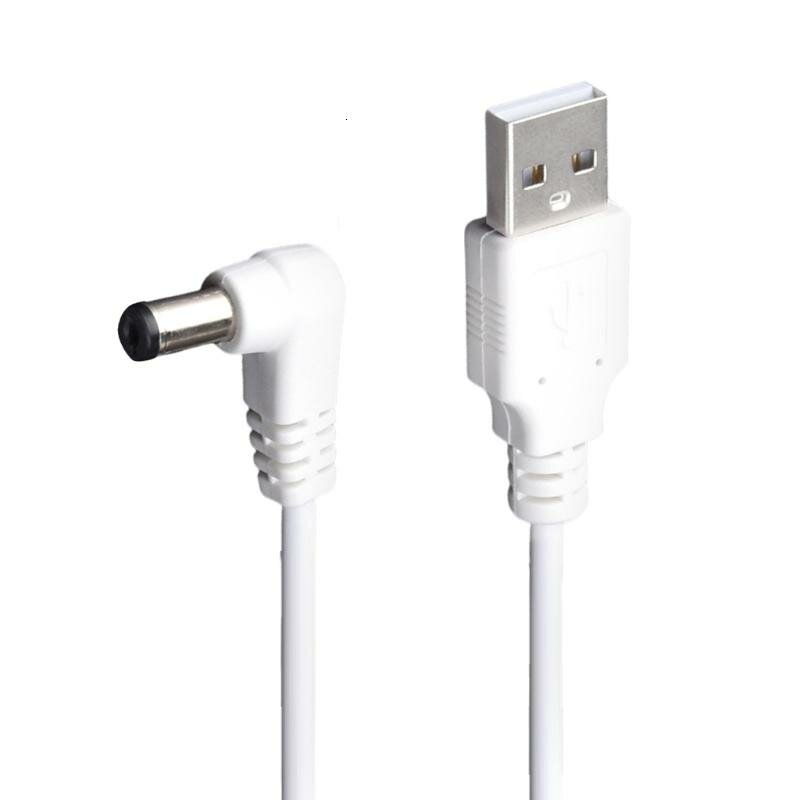 USB-кабель-переходник 5.5x2.5 / 5.5x2.1 мм, 1 м, Белый - локоть