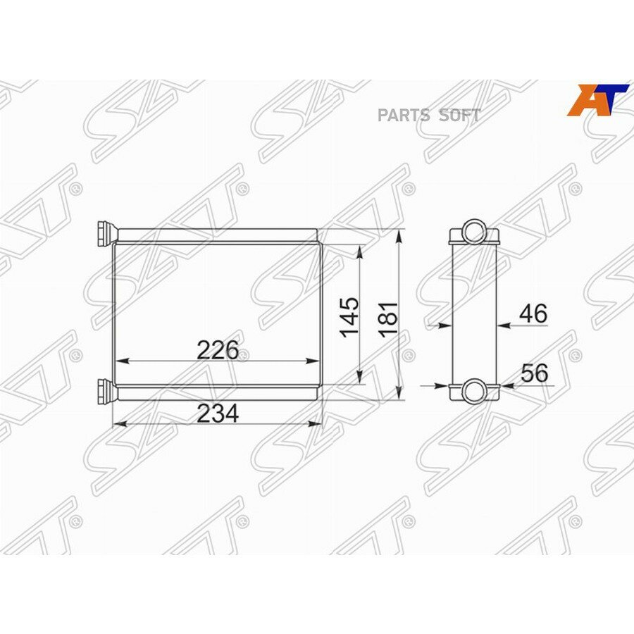 Радиатор отопителя салона Toyota Camry (XV30) 01-06 / Ipsum 01-09 от официального дистрибьютора, SAT, артикул STTY903950