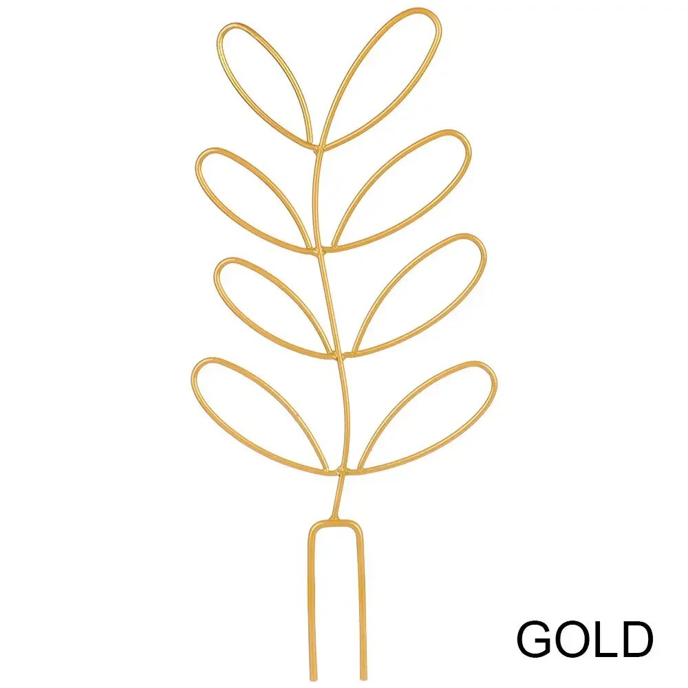 Металлическая шпалера для растений в форме листа gold