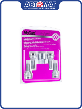 Секретные болты McGard на колеса 4шт. (болты, М12*1.5, длина резьбовой части: 22,1 мм, размер ключа: 17 мм),27204 SU