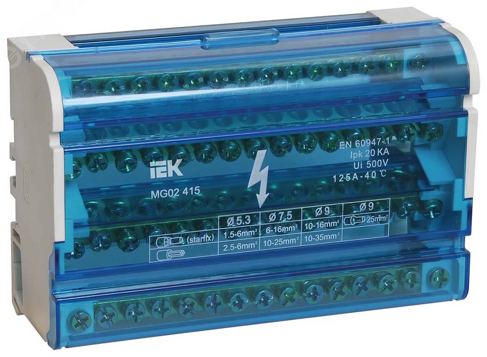 Шина на DIN-рейку в корпусе (кросс-модуль) 3L+PEN 4х15