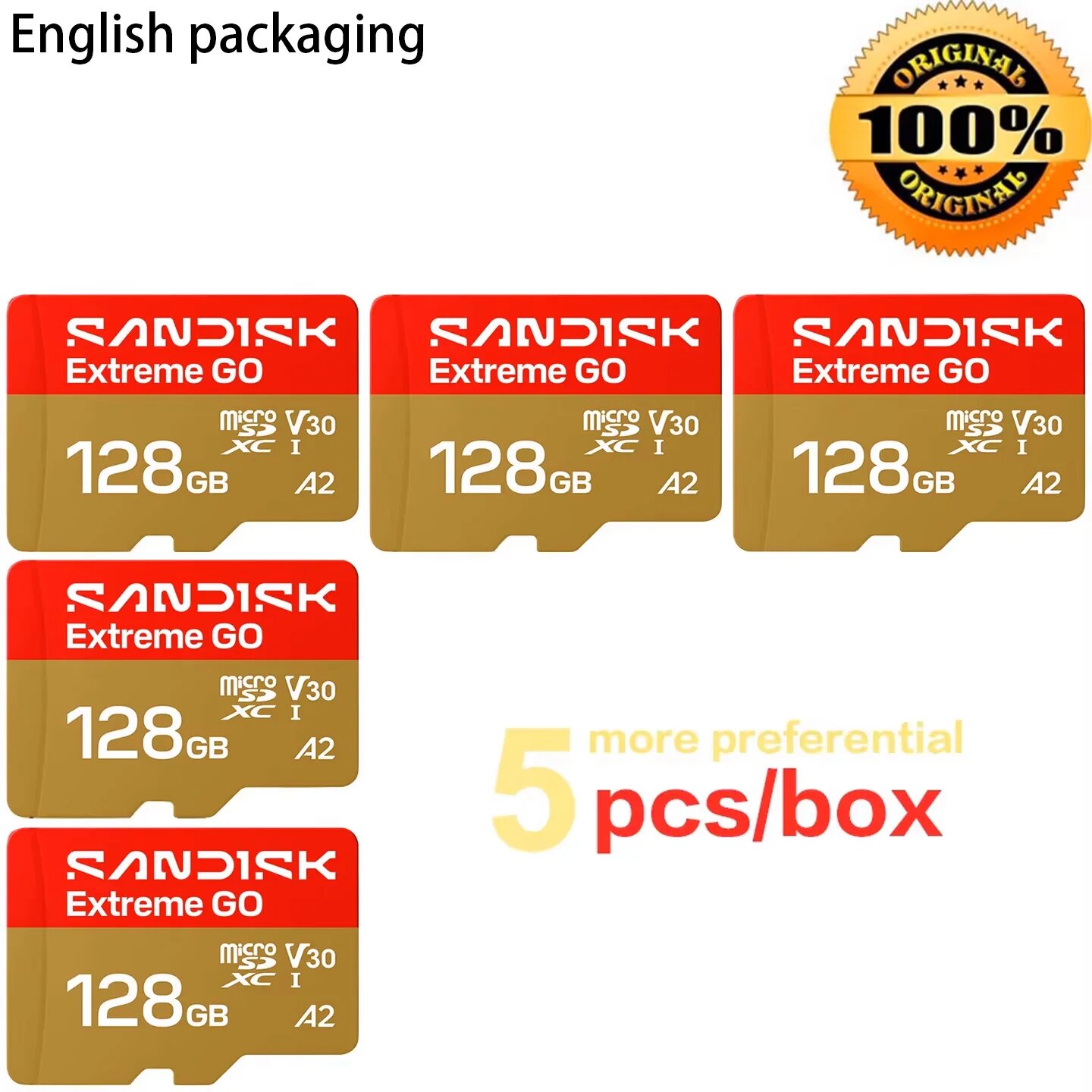 SanDisk microSDXC Extreme 32/64/128/256/512 Гб 128GB-5PCS
