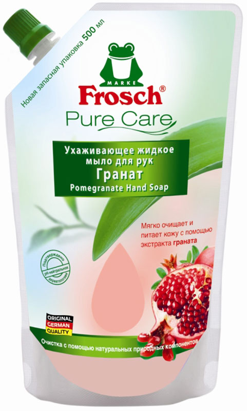 Жидкое мыло для рук Frosch "Гранат", сменная упаковка, 500 мл
