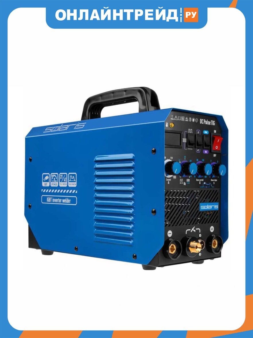 Solaris Инверторный аппарат аргонодуговой сварки TIG-200P (DC TIG, HF, Pulse, MMA, 180 A, 150 В-240 В)
