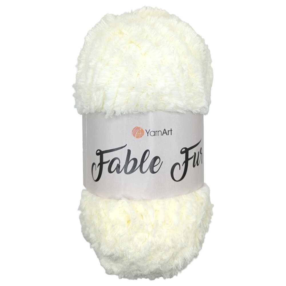 Пряжа для вязания YarnArt Fable Fur 966 молочный 100 гр/100 м 100% микрополиэстер
