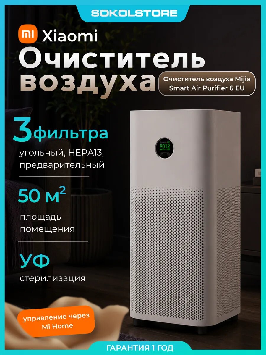 Очиститель воздуха Xiaomi Mijia Smart Air Purifier 6 EU BHR08MZEU белый
