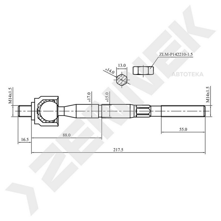 Тяга рулевая ZENNEK DTR0056