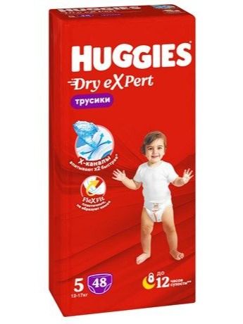 Подгузники-трусики Huggies Dry Expert №5 12-17кг, 48шт