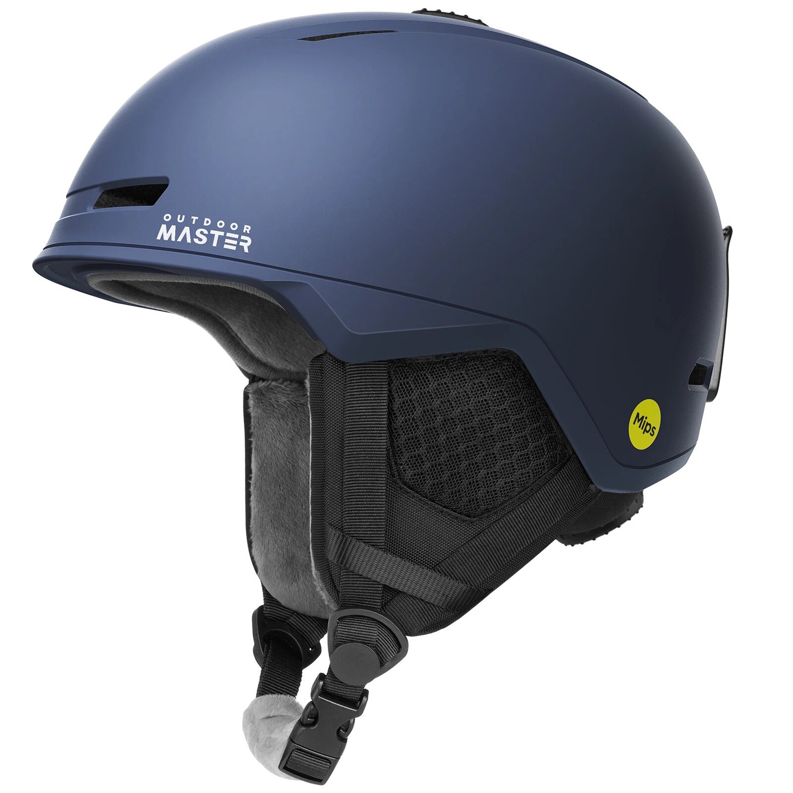 OutdoorMaster Шлем для горных лыж с защитой ушей Темно-синий, M 55-58cm, Синий, Blue