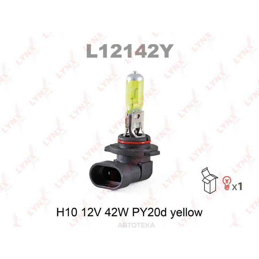Лампа H10 12V 42W PY20d YELLOW LYNXAUTO L12142Y