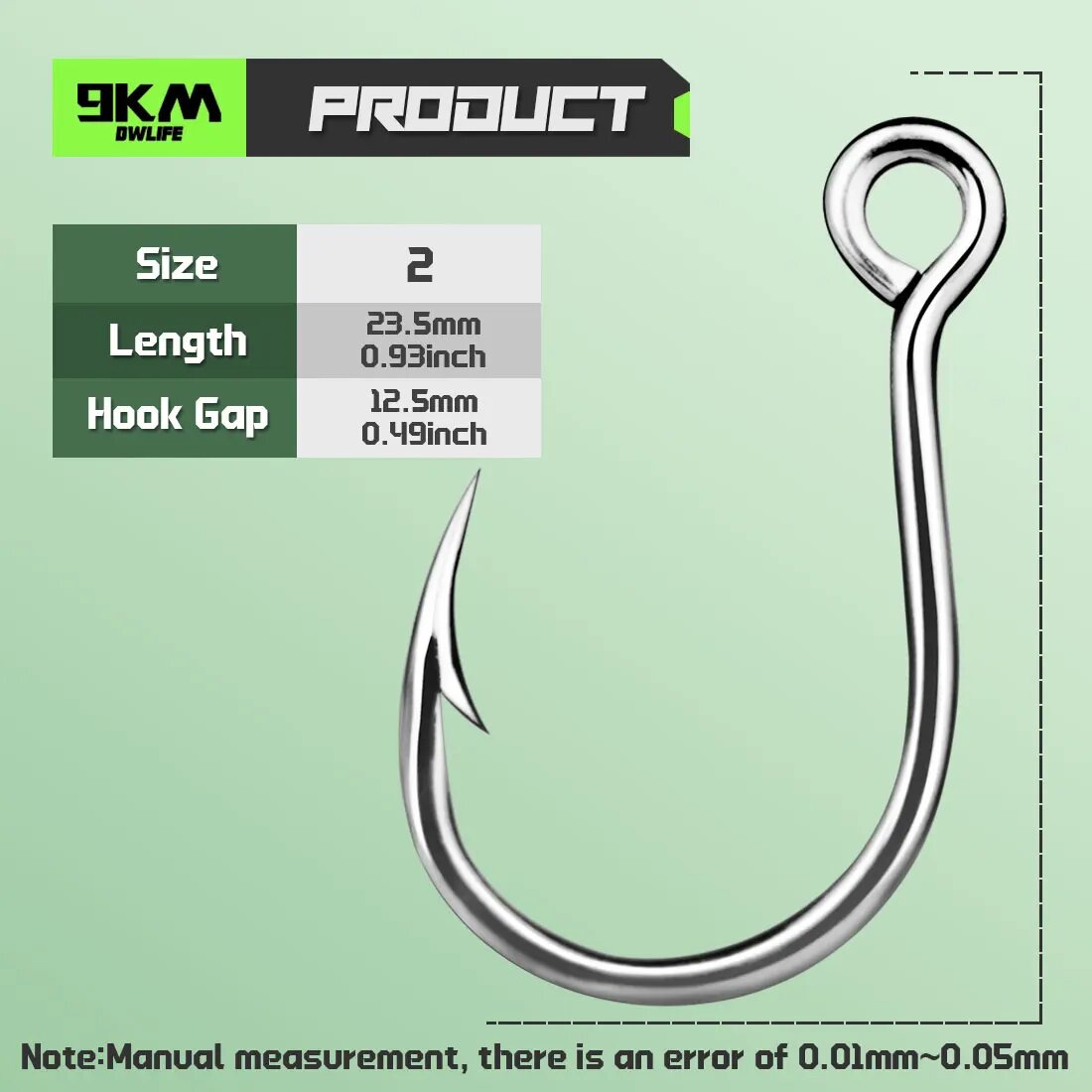 Рыболовный крючок 9KM DWLIFE Size 2, 25pcs