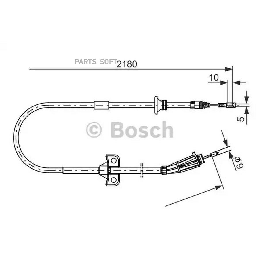BOSCH 1987477248 1 987 477 248 трос стояночного тормоза!\ Volvo XC90 2.4-4.4i/D 02>