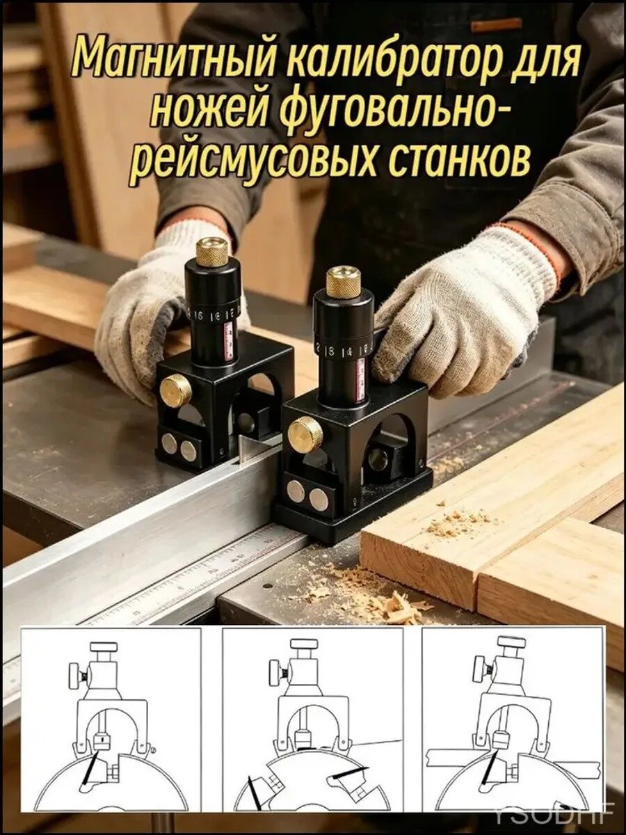 Магнитный калибратор для ножей фуганка и рейсмуса, 2 шт, для повседневного использования