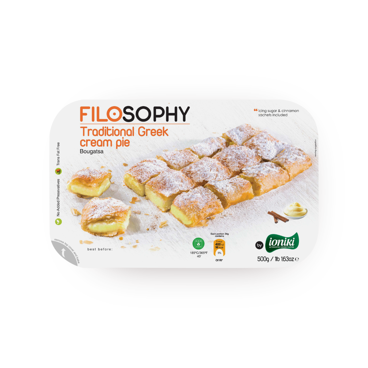Пирог греческий Filo Sophy Традиционный Ioniki с кремом бугаца замороженный