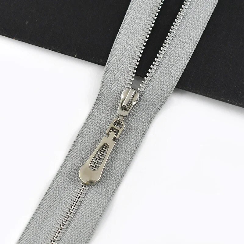 Металлические молнии Meetee 5 шт, 15-30 см Серый, B89-GraySilver, CloseEnd-30cm