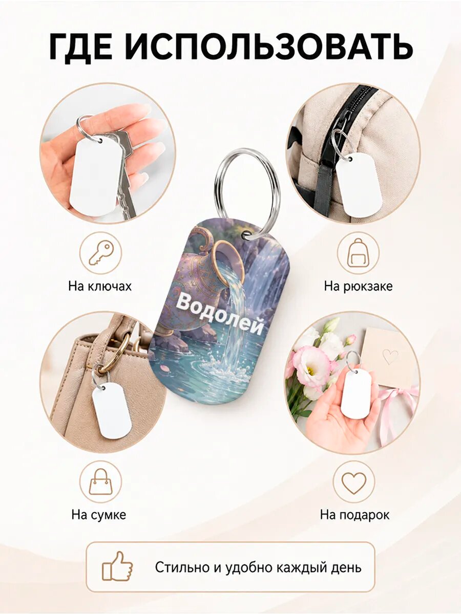 Брелок Wooden KEYS, белый — фото 1