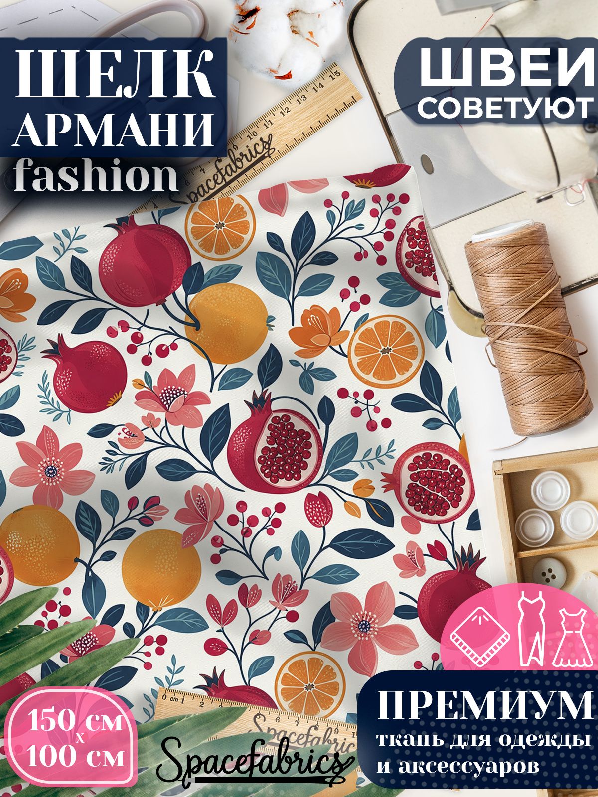 Ткань для шитья шелк Армани, искусственный атлас шелк для костюмов, платьев, юбок с принтом