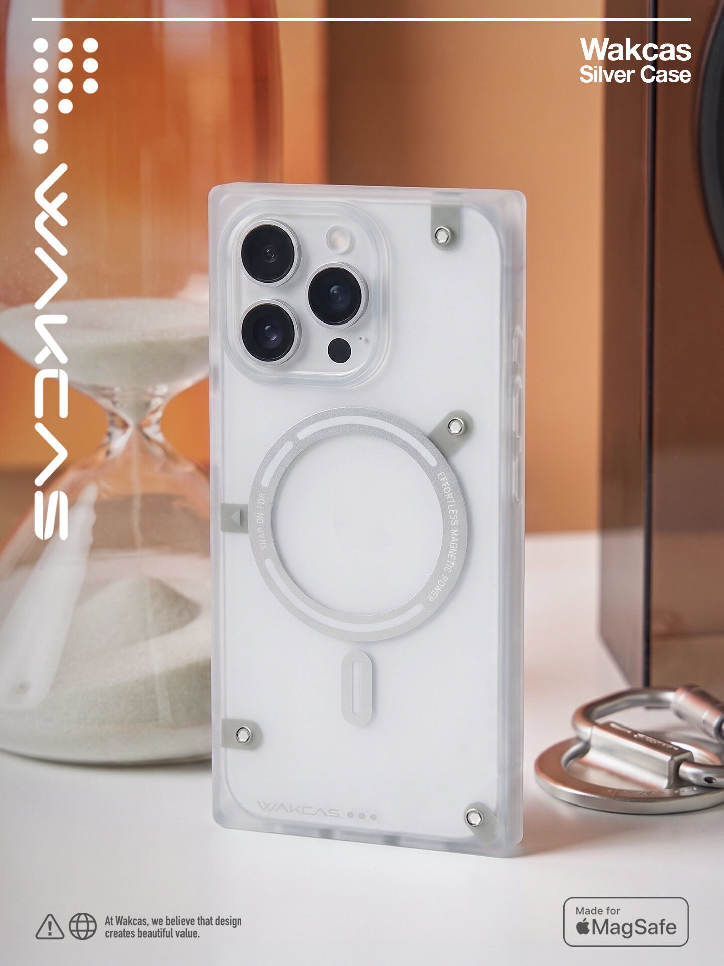 Чехол Wakcas для iPhone 15 Pro Max Silver