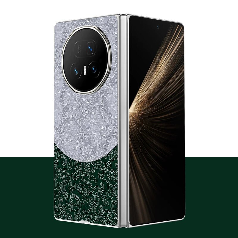 2 набора защитного покрытия из натуральной кожи для Honor Magic6 Pro с цветным блоком и дизайном 'Летнее Пламя',