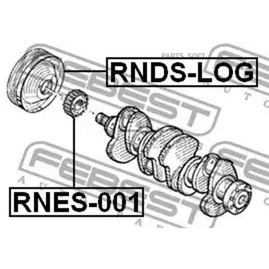 Шкив коленвала Renault Logan 05- (7700273916; 8200134116) \ FEBEST RNDS-LOG FEBEST RNDSLOG | цена за 1 шт