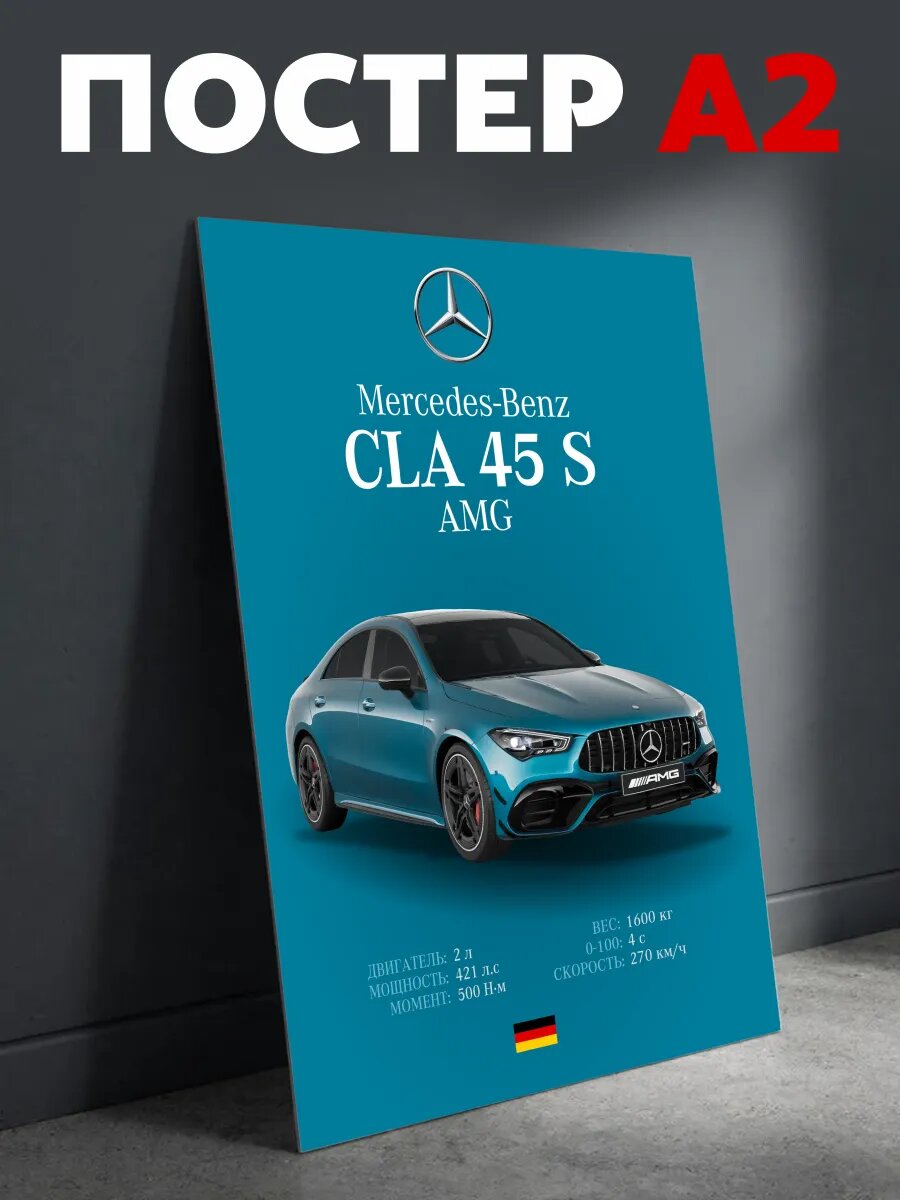 Постер на стену Mercedes CLA 45 S АМГ плакат А2