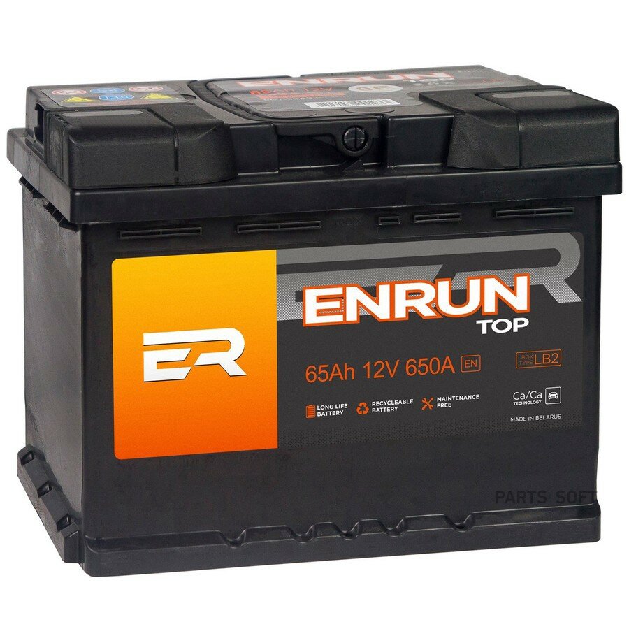 Батарея аккумуляторная TOP 65 AH 12V R ENRUN ET65 от официального дистрибьютора, ENRUN, артикул ET650