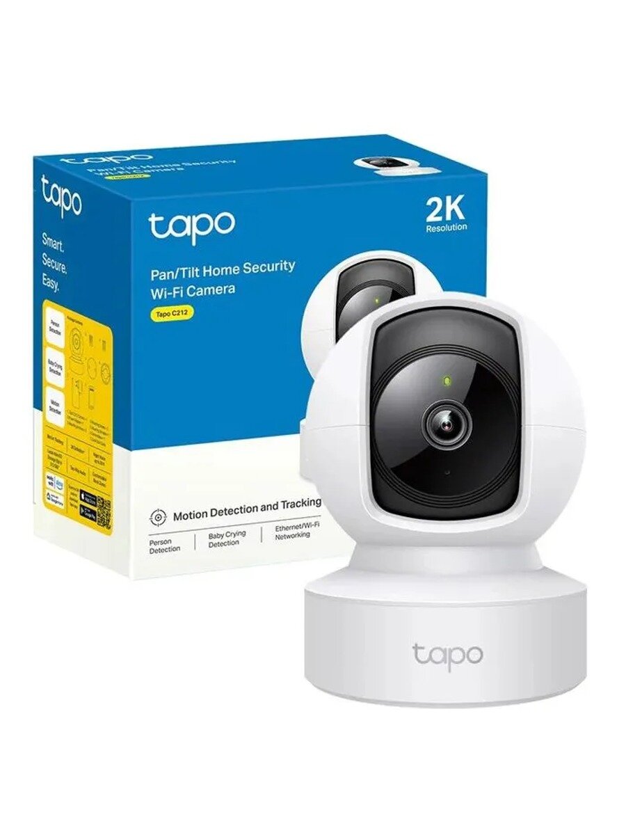 Know EasyxTP Link Tapo C212 2K 3MP Wi Fi IP Камера Видеонаблюдения 512 ГБ Поворотная 360