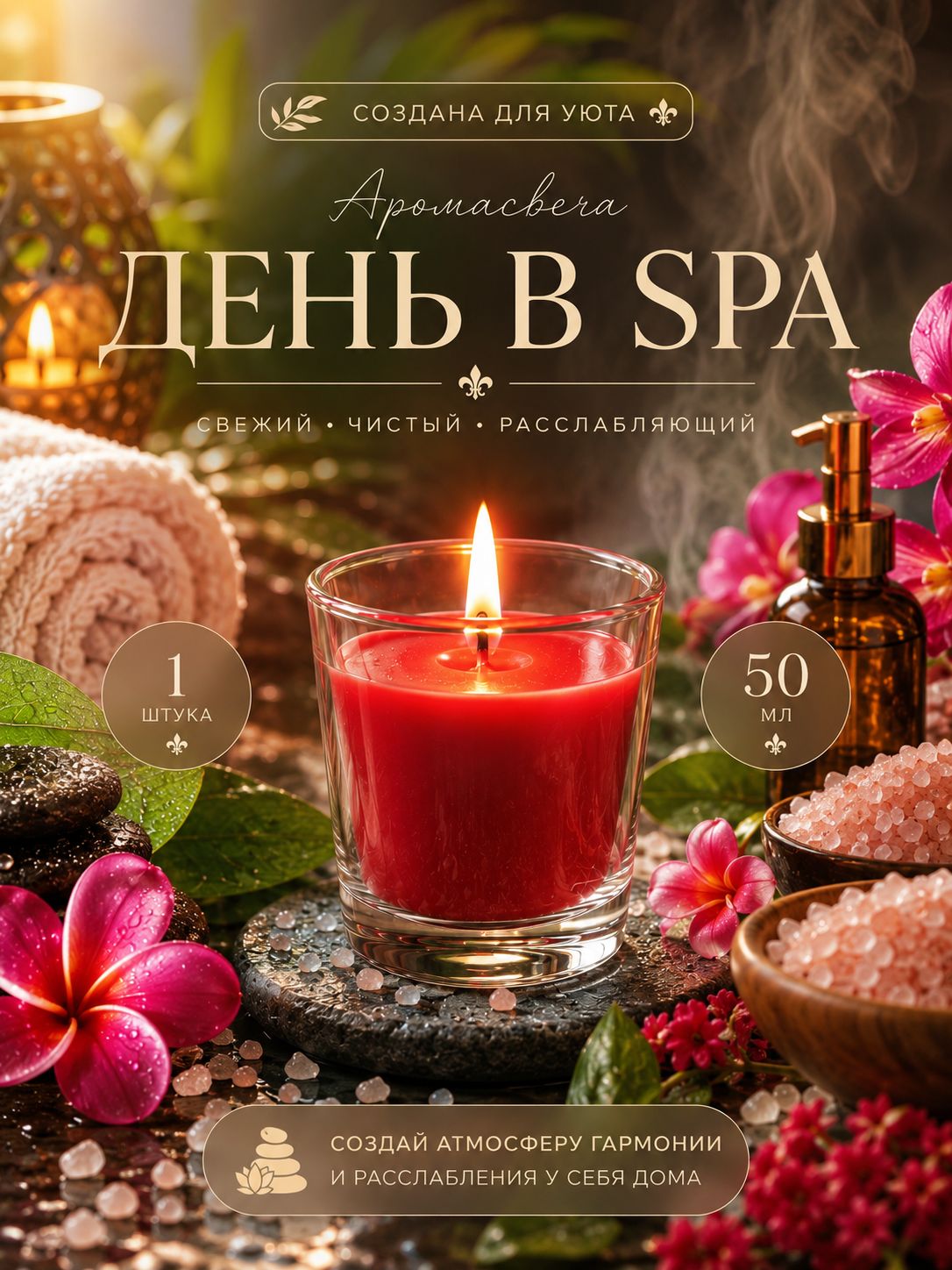 Свеча ароматическая "День в СПА" 5.3 см х 6 см 1 шт
