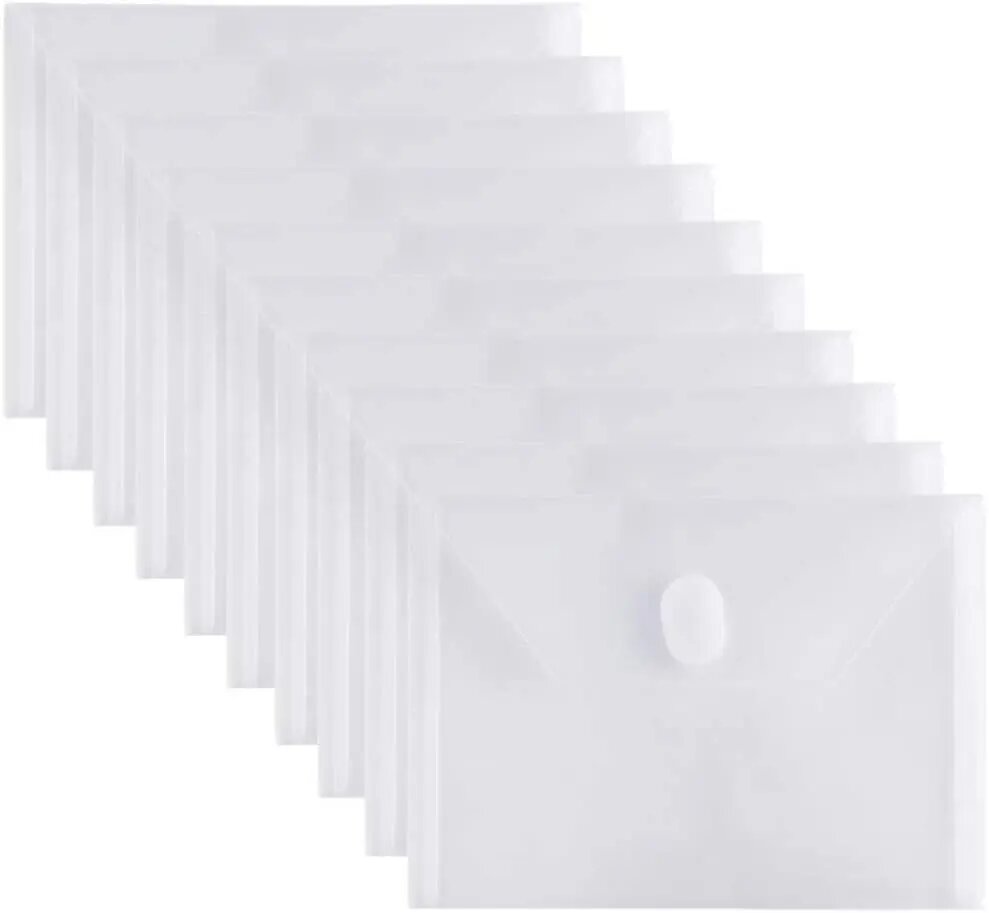 Прозрачные конверты A5 с липучкой, 10 шт Transparent-10pcs