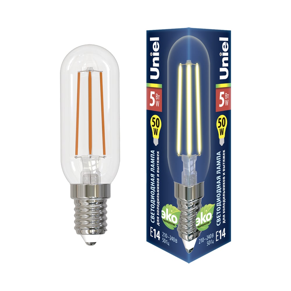 Светодиодная лампа для холодильников и вытяжки Uniel LED-Y25-5W/3000K/E14/CL GLZ04TR UL-00007129