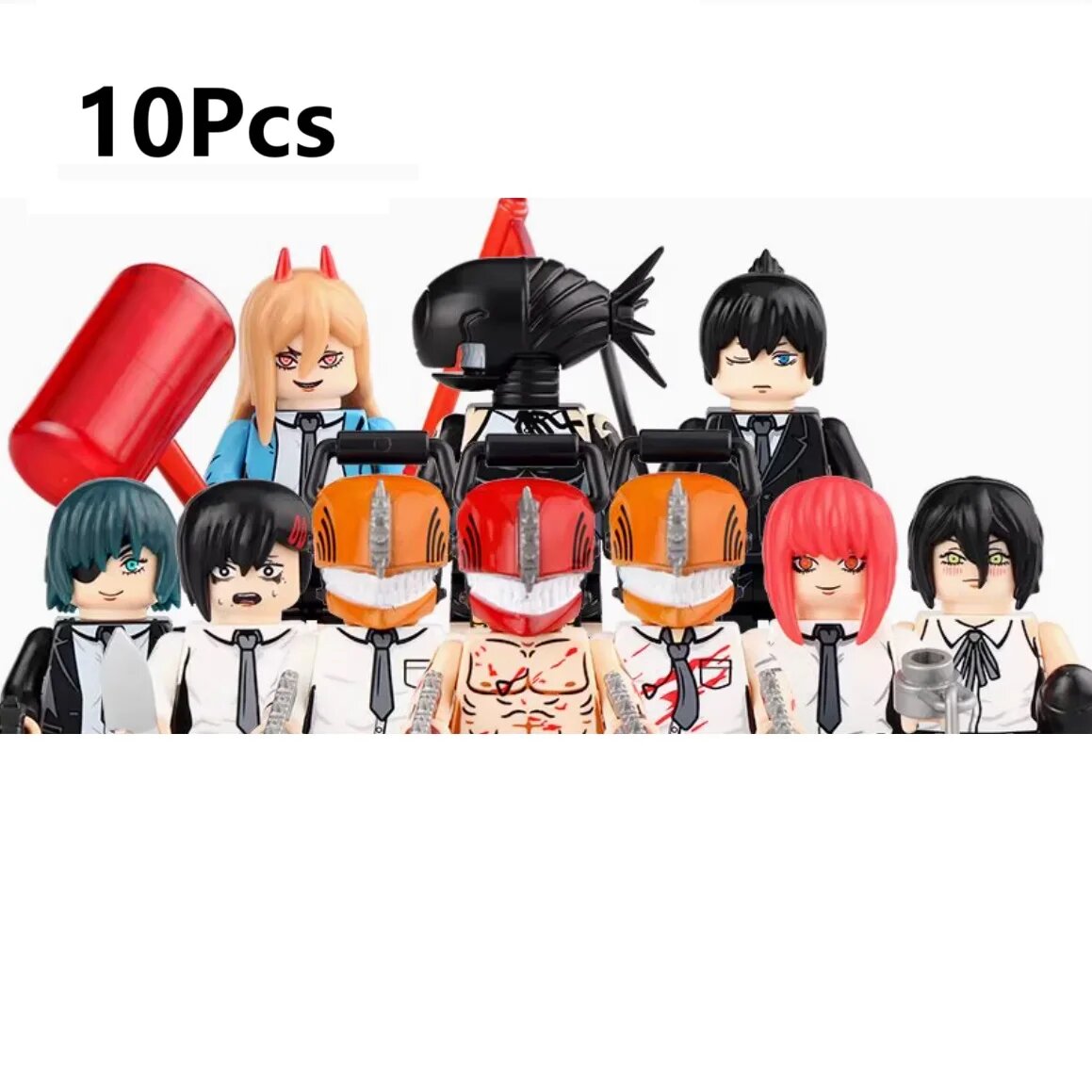 Конструктор Hot Toys Chainsaw Man Дени Почита Макима Черный, 10 Pcs