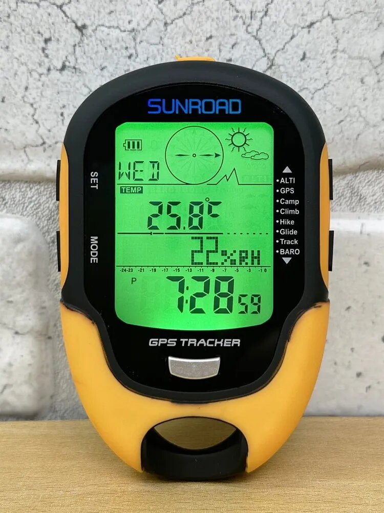 GPS возвращатель Altimetr SUNROAD FR510 для грибника, охотника, туриста (9 точек возврата, цифровой альтиметр, электронный компас с 16 азимутами)