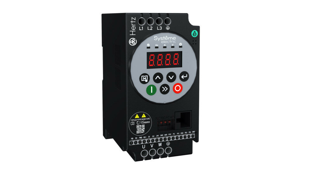 Преобразователь частоты Systeme Electric SystemeVar Hertz STV050U07M2, 0,75 кВт, 220 В 1Ф, ЭМС-фильтр С3, LED-панель оператора