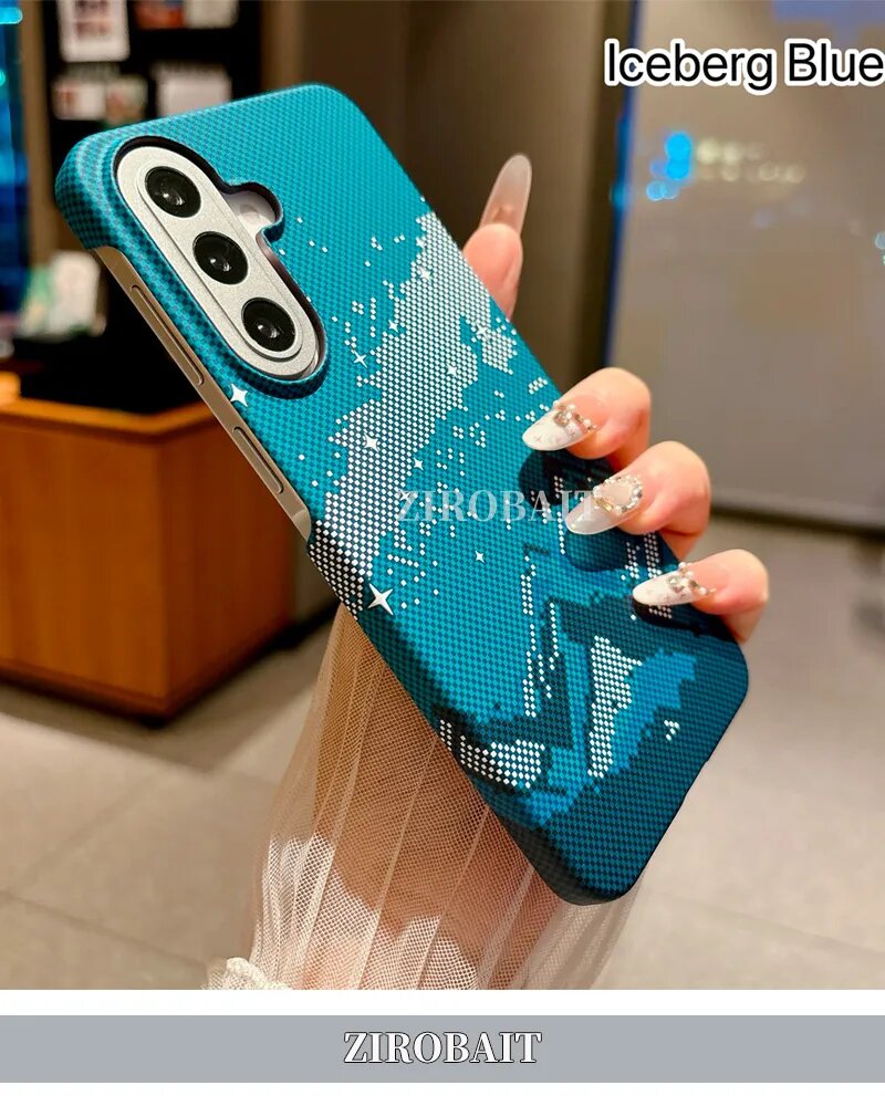 Карбоновый чехол на Samsung Galaxy A55 противоударный тонкий / Самсунг Галакси А55 чехол силиконовый MagSafe