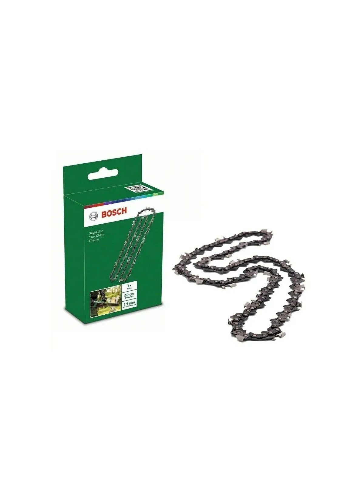 Цепь пильная, длина 40см, шаг 3/8", паз 1,1мм, 57 зв, Bosch F016800258