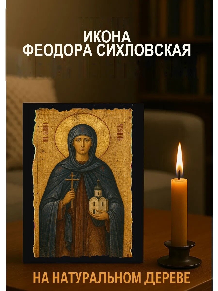 Икона Феодора Сихловская, на дереве, 15×18 см, освящённая, ручная работа