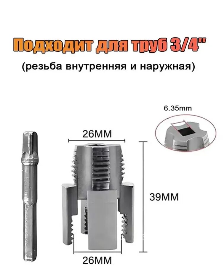 Инструмент для нарезки резьбы на трубах PPR 3/4"