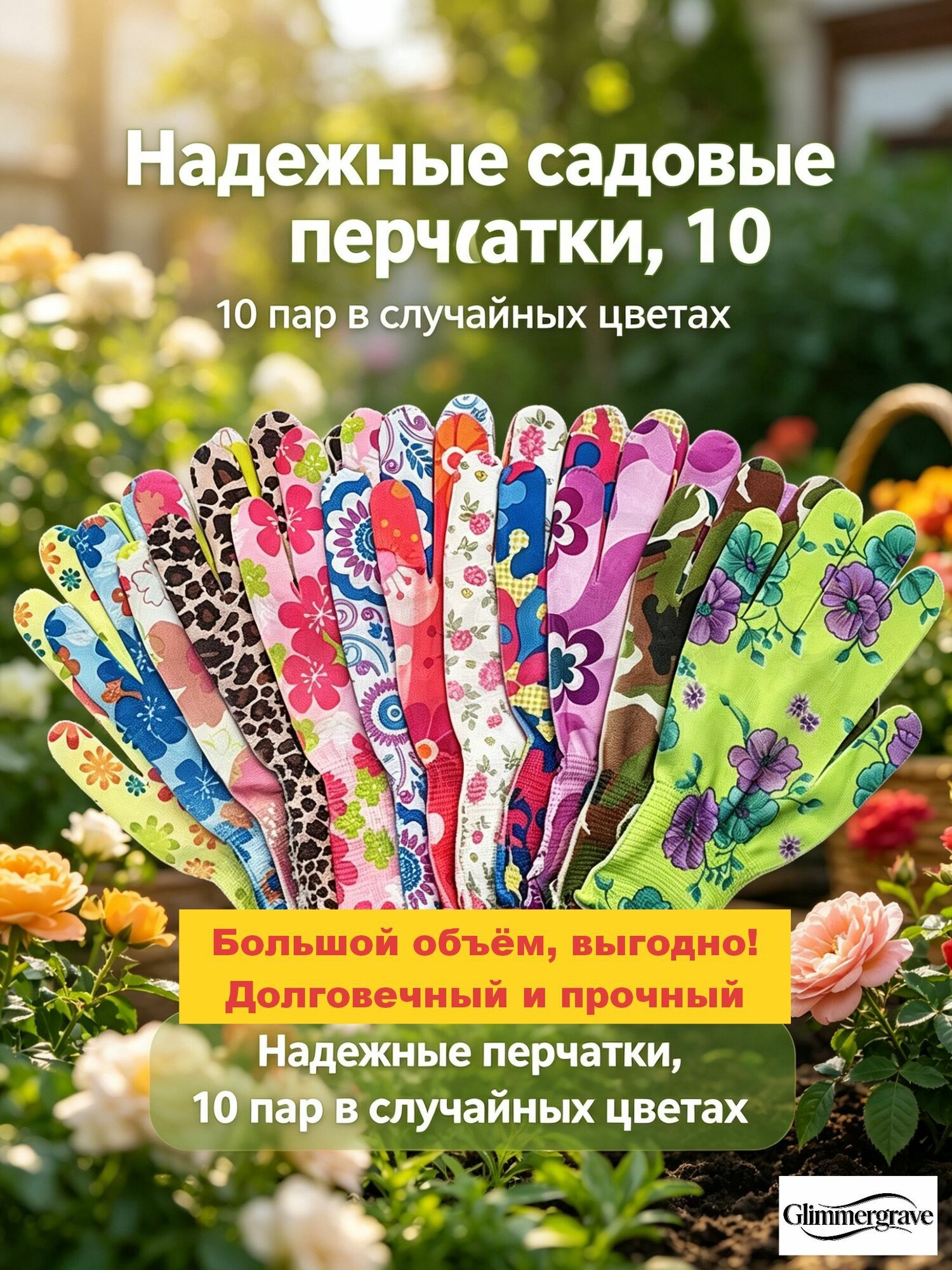 Перчатки хозяйственные, размер Универсальный, 10 пар
