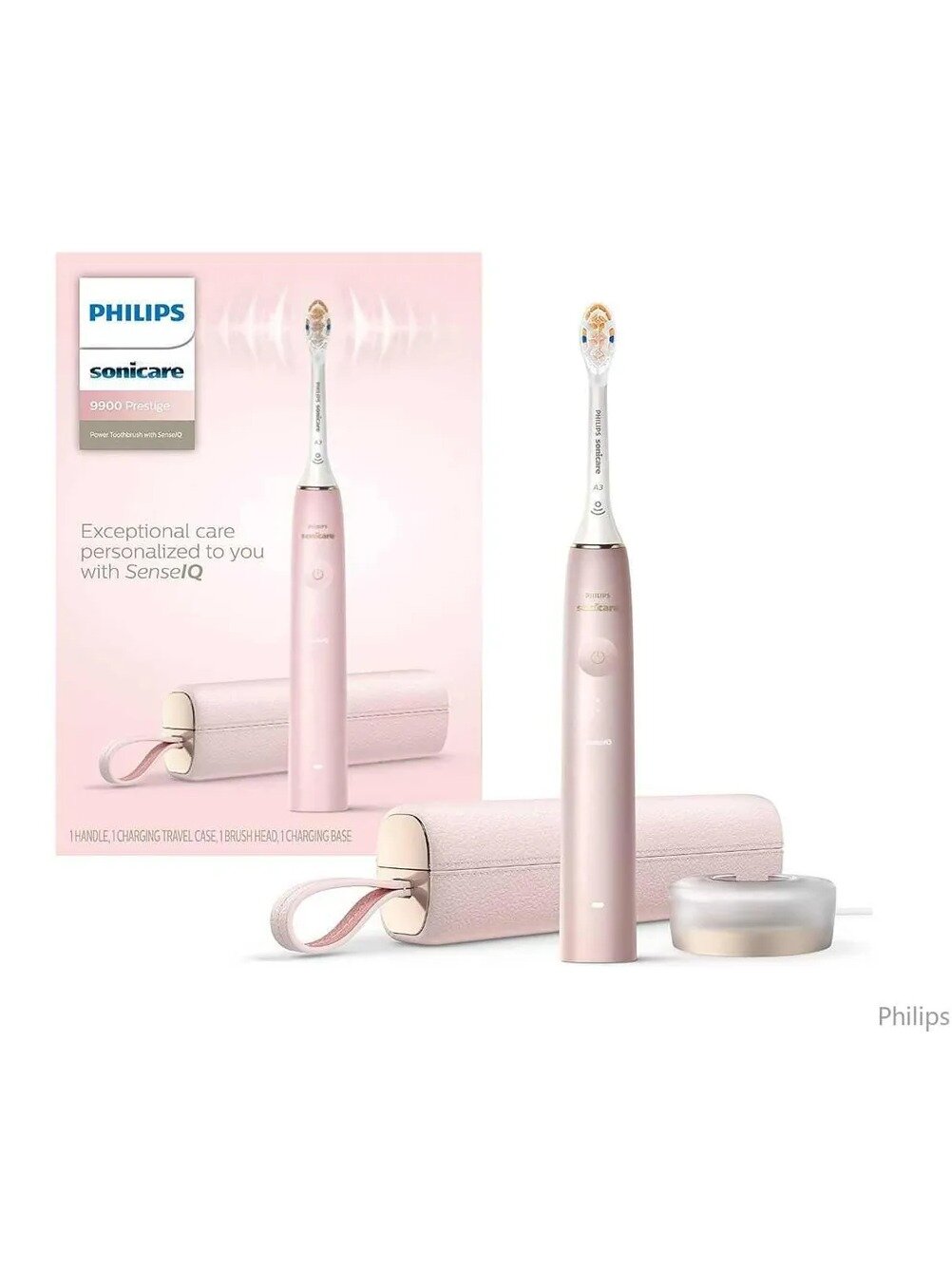 Электрическая зубная щетка Philips Sonicare 9900/HX9996, светло-розовая, 62000 движений/мин, Li-Ion, 14 дней работы, 1