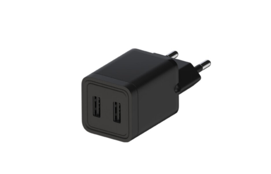 Сетевое зарядное устройство Maxvi A202 2A, 2xUSB-A Черный