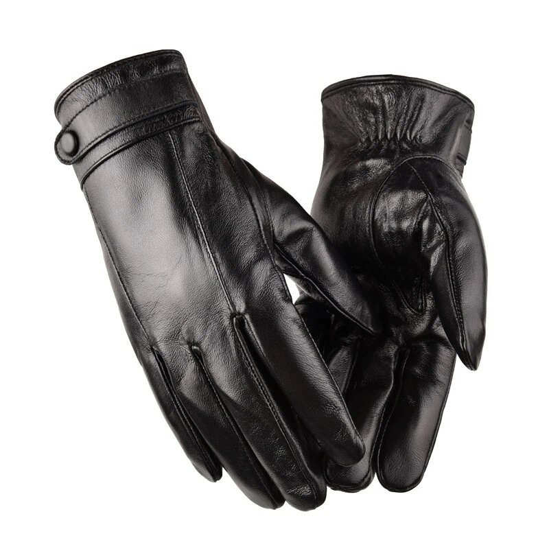 Черные кожаные перчатки Guantes Para Motos DOHOHDO B-Black