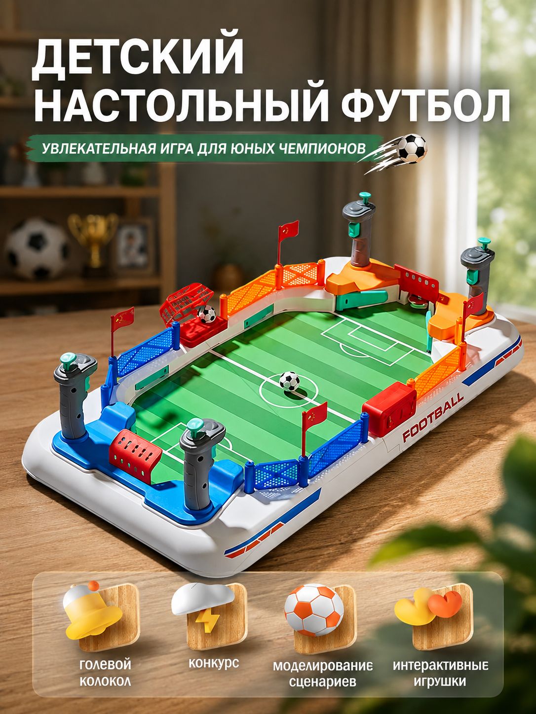 Настольный футбол большой складной / Развивающие настольные игры для детей