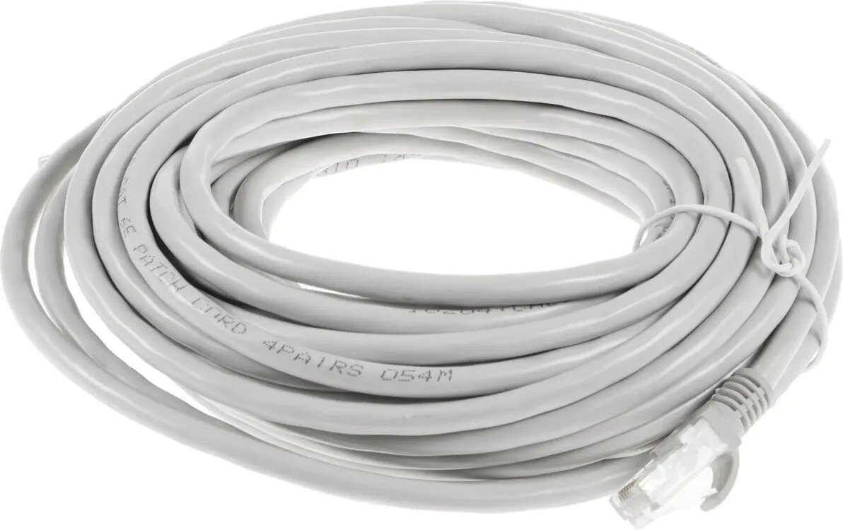 Патч-корд CABLEXPERT PP6U-10M литой (molded), UTP, кат.6, 10м, 4 пары, 24AWG, алюминий омедненный, многожильный, серый