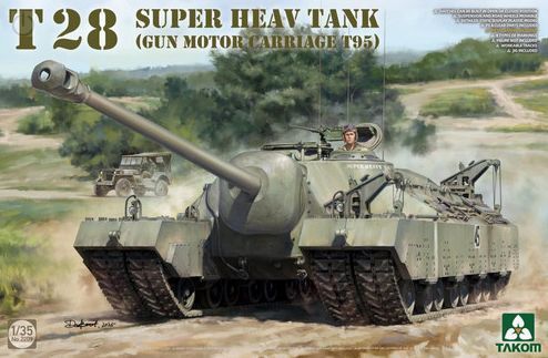 Сборная модель TAKOM 2209 в масштабе 1/35, сверхтяжёжная гусеничная техника T28 (пусковая установка на шасси T95)