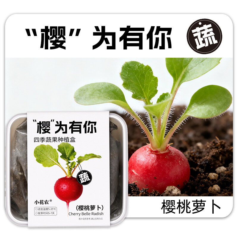 Набор для выращивания редиса в помещении с грунтом, семенами и поддоном - полный комплект для домашнего сада по