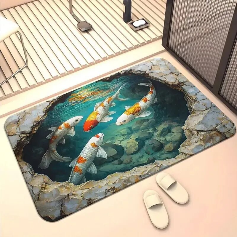 Коврик для туалета 60x90 см 2 мм 3d-эффект бирюзовый